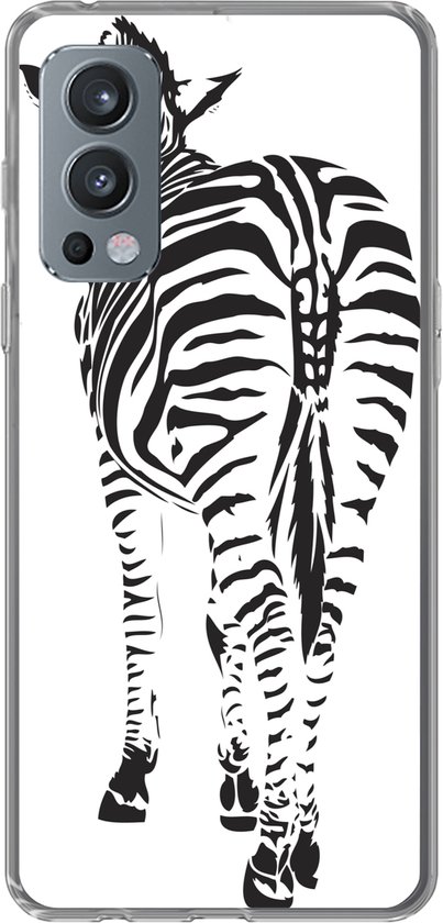 OnePlus Nord 2 5G hoesje - Zebra - tekening - Strepen - Siliconen | bol.com