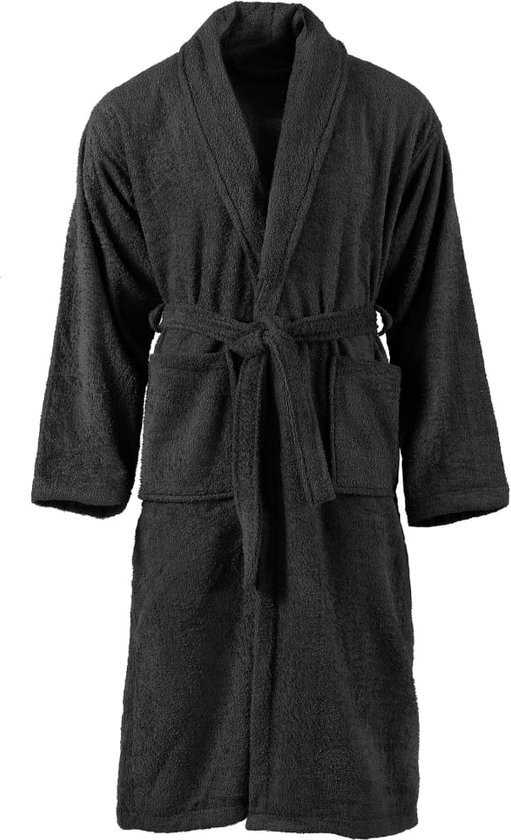 Badjas unisex badstof XXL 100% katoen zwart | bol.com