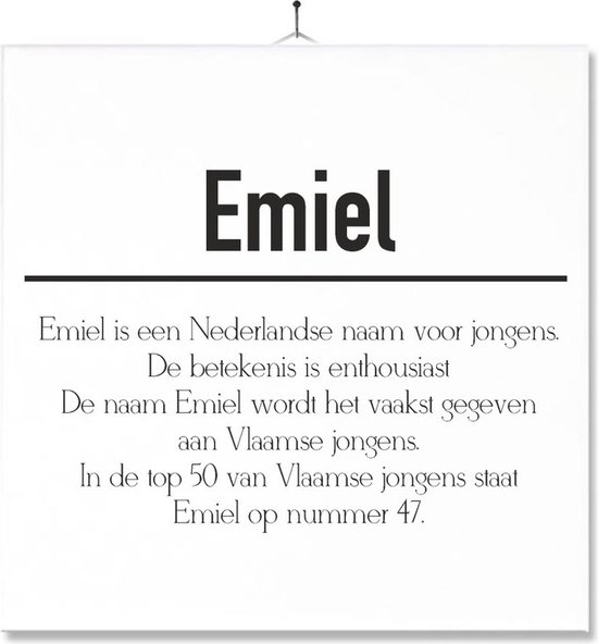 Tegel Met Opdruk | Betekenis | Kado | Cadeau | Met Naam - Emiel | bol