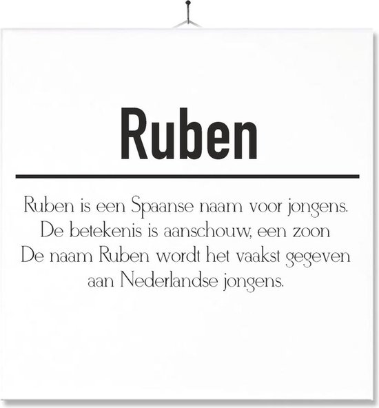 Tegel Met Opdruk | Betekenis | Kado | Cadeau | Met Naam - Ruben | bol.com Tegel Met Opdruk | Betekenis | Kado | Cadeau | Met Naam - Ruben | bol.com