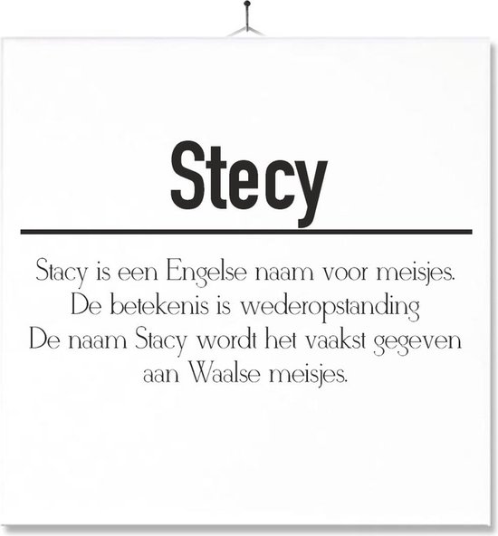 Tegel Met Opdruk | Betekenis | Kado | Cadeau | Met Naam - Stecy | bol.com