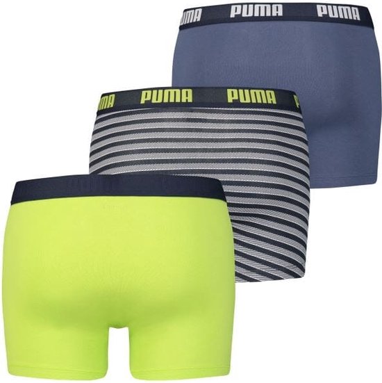 Puma - Stripe Design Boxer 3-pack - Blue/ Lime | bol.com