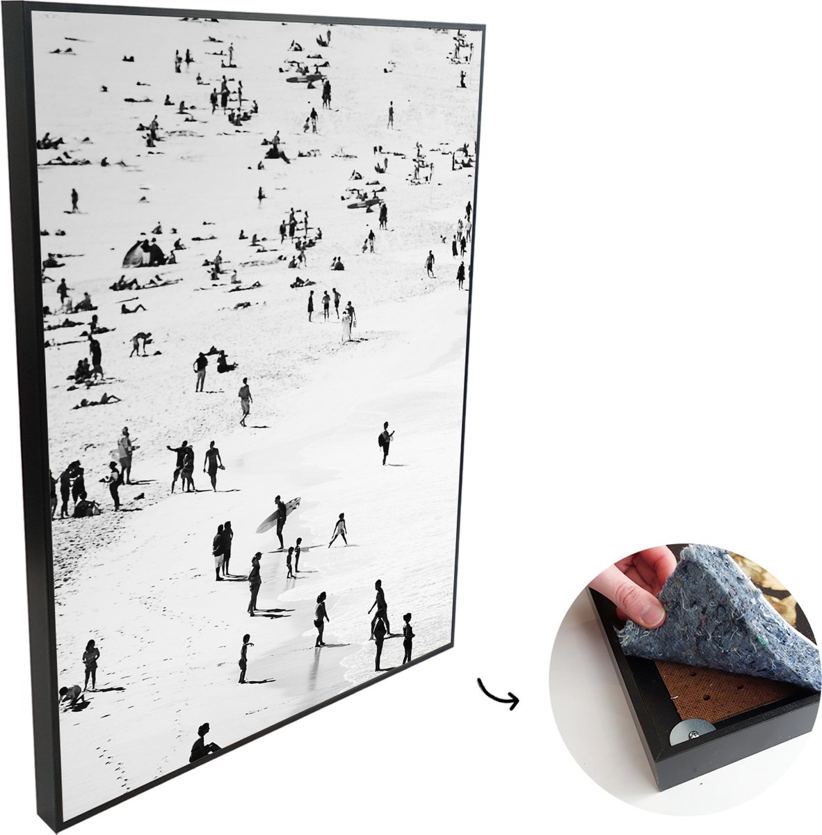 Strand - Zee - Mensen - Zwart wit | bol.com