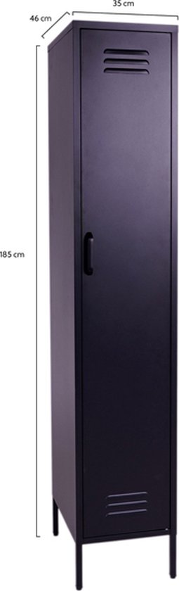 MaximaVida metalen kleding lockerkast Finn zwart 35 x 45 x 185 cm - 4 ...