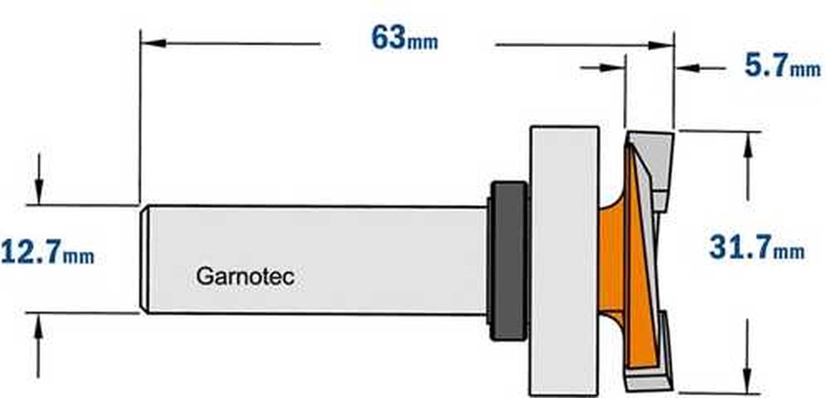 CMT - Sponning- en kantenfrees met schuine snijkoppen, met kopse lager ...