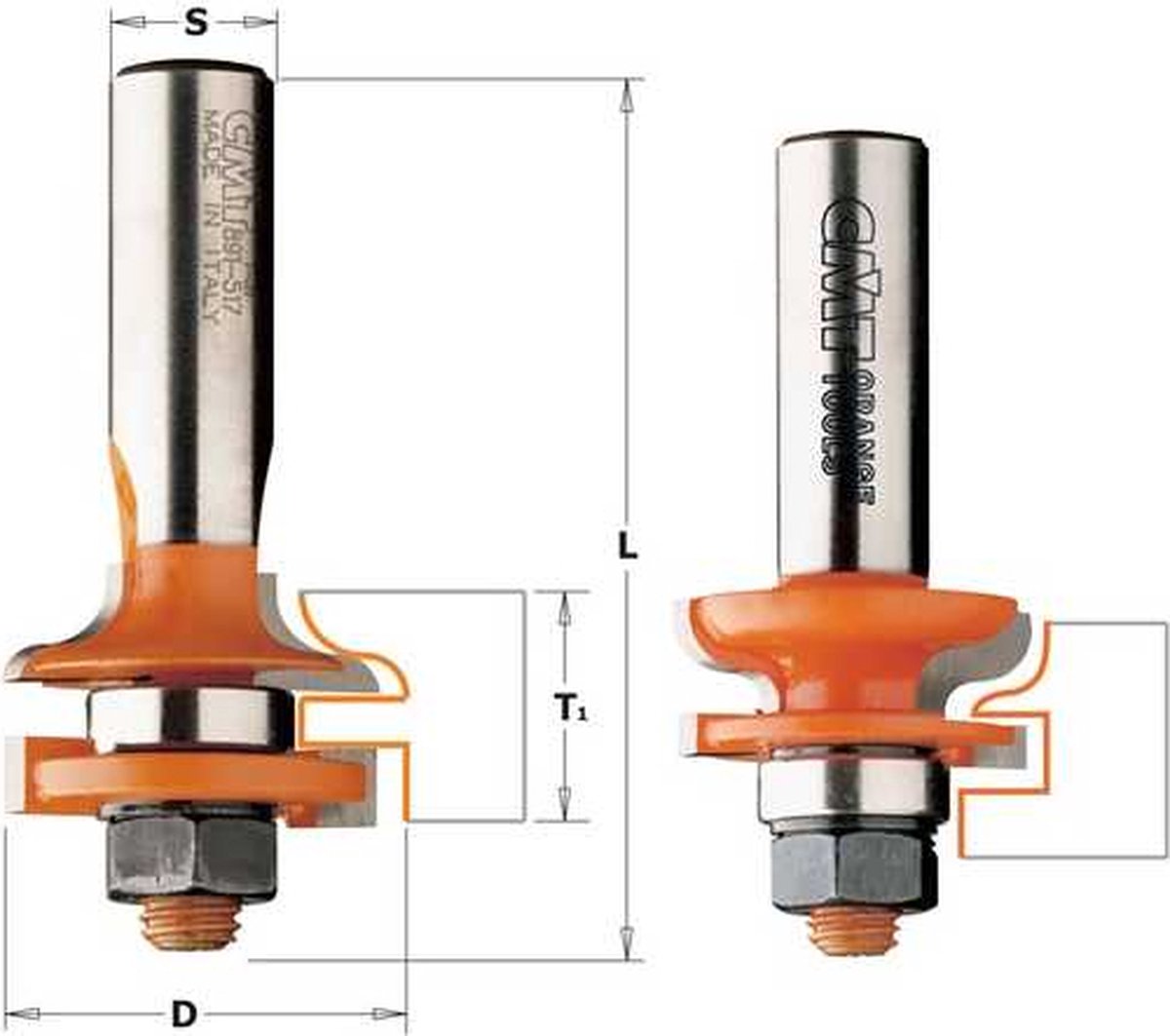CMT - 2-delige frees met profiel en conterprofiel, HW - Frees ...