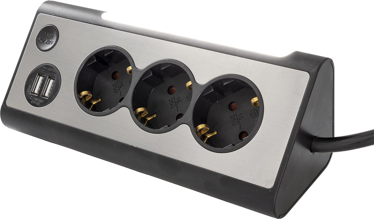 Bureau stekkerdoos met USB en met Led lamp - Stekkerdoos met ...