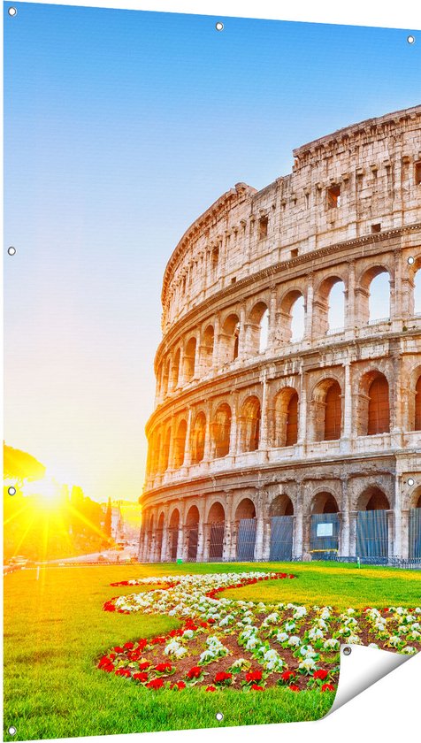 Gards Tuinposter Colosseum bij Zonsopgang in Rome, Itali - 100x150 cm ...