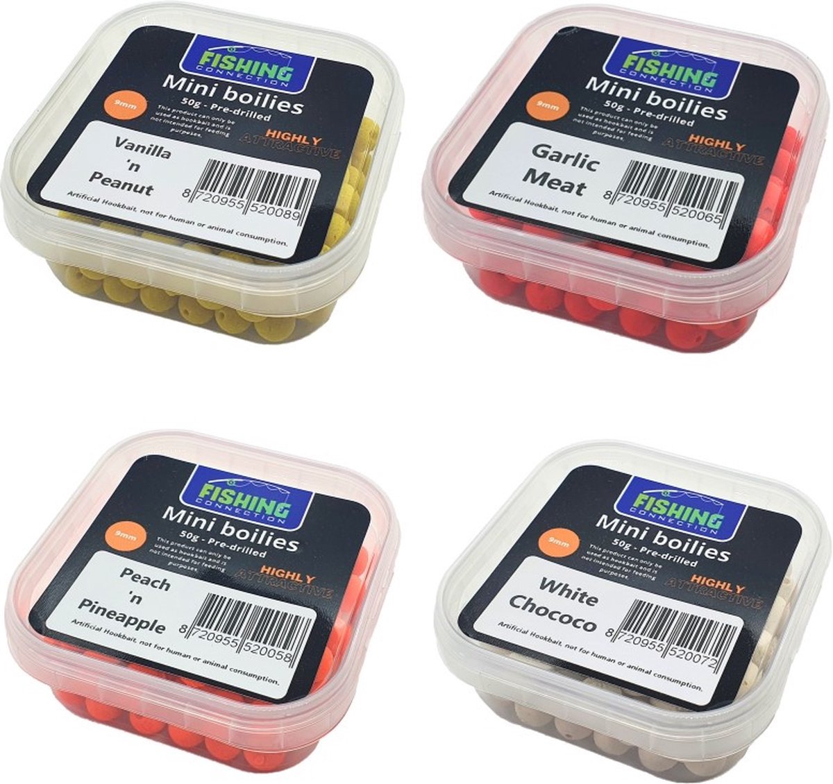 Pre-drilled Mini Boilies Voordeelpakket - 9mm - 4x50g - Verschillende ...
