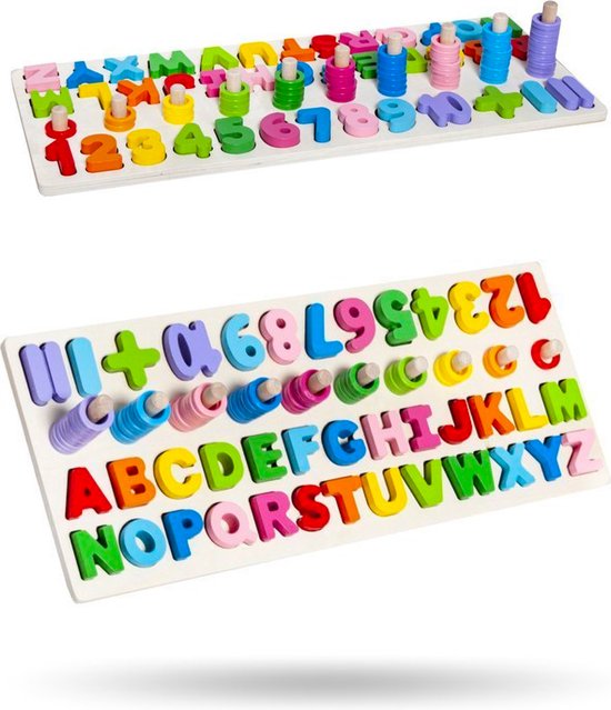 Houten Speelgoed - Alfabet Leren & Leren Tellen - Puzzel Kinderen ...