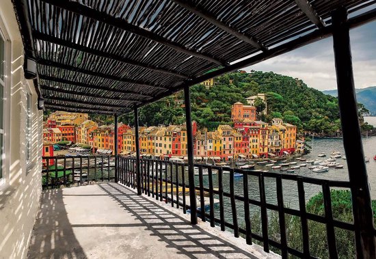 Fotobehang - Vlies Behang - Terras met Uitzicht op het Eiland 3D - 416 ...