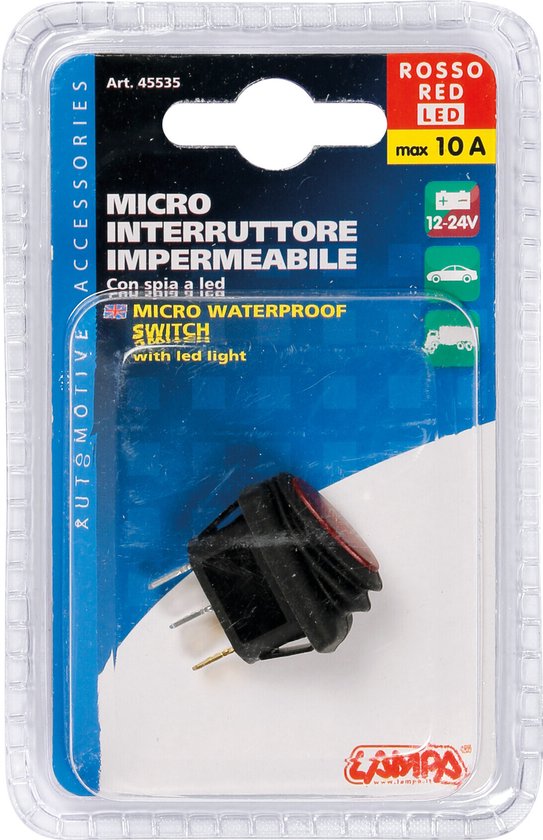 Schakelaar met LED Rood 12/24V Waterproof | bol