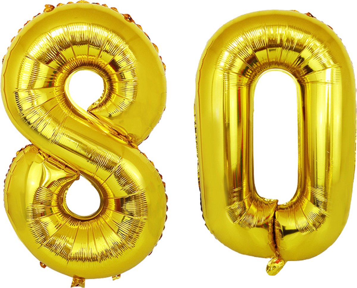 80 Jaar Verjaardag Versiering - XL Cijfers 80cm - Verjaardag Ballonnen ...