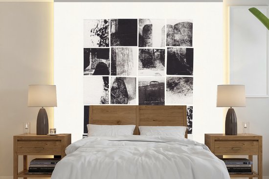 Mozaïek - Abstract - Zwart - Wit - Behangpapier | bol.com