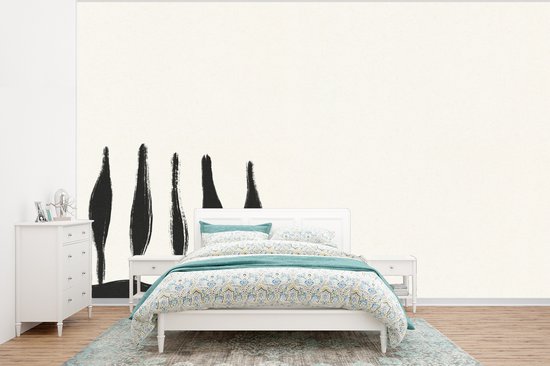 Landschap - Abstract - Zwart - Wit - Behangpapier | bol.com