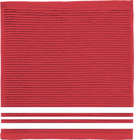 DDDDD - 4x Vaatdoek - Provence - 30x30 cm - Rood - Set van 4 stuks | bol