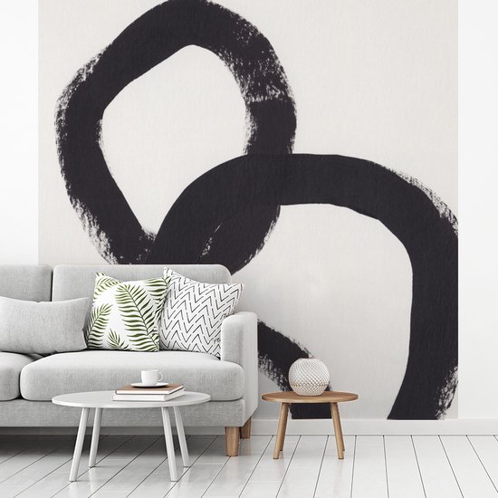 Behang - Fotobehang Abstract - Vormen - Zwart - Cirkels - Breedte 350 ...