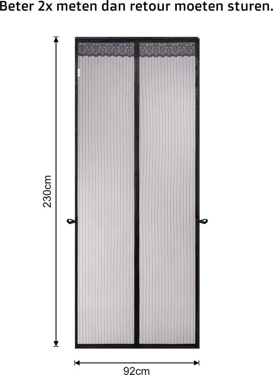 Deurgordijn – Vliegengordijn - Magnetisch - Deurhor Deluxe 92 x 230 cm ...