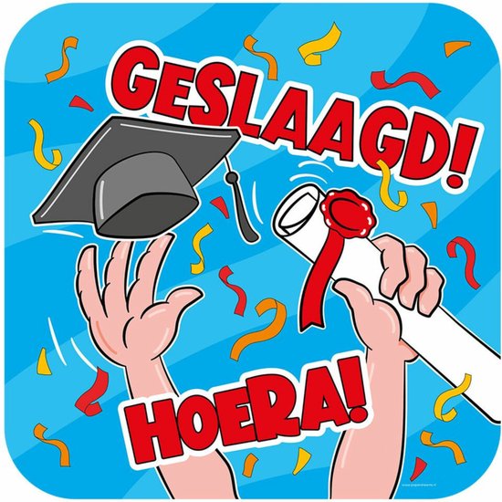 Huldeschild - Geslaagd cartoon | bol