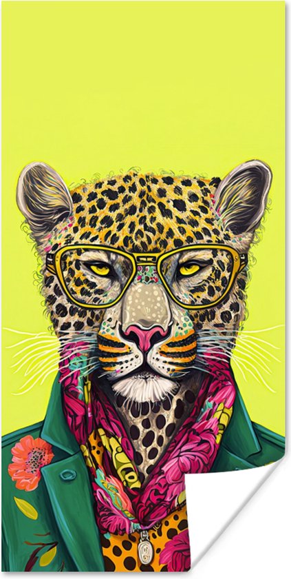 Poster Panter - Dier - Bril - Kleuren - 75x150 cm | bol.com