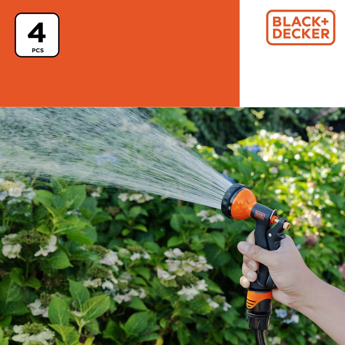 BLACK+DECKER Sproeikop met 3 Tuinslang Koppelingen - 7 Waterstanden ...