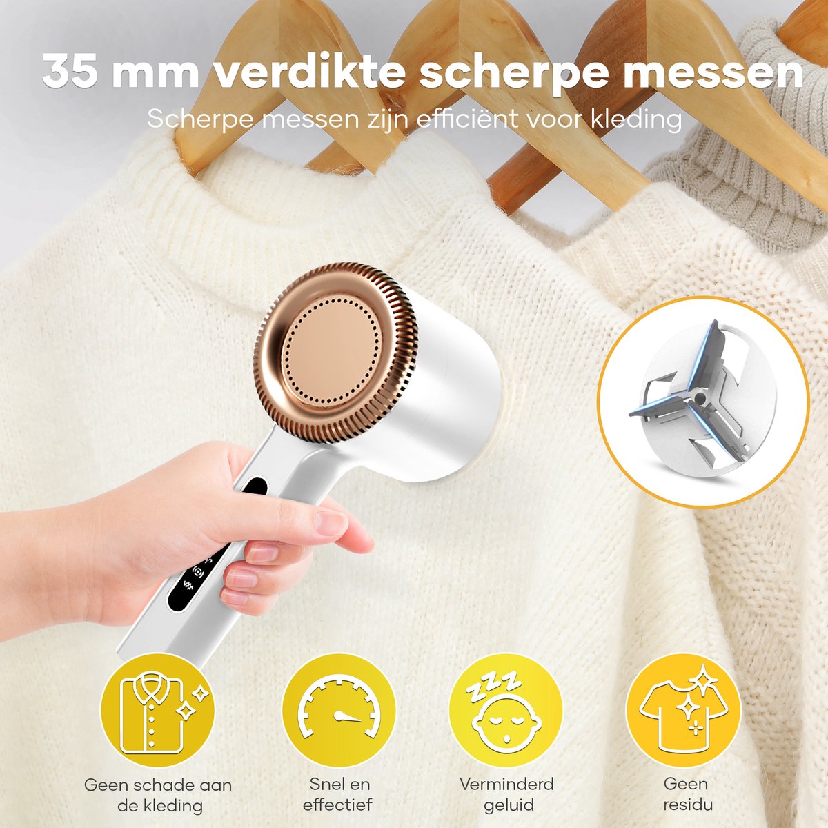 MW® Elektrische Pluizenverwijderaar - Ontpluizer voor Kleding ...