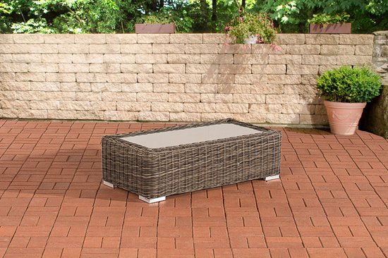 Loungetafel deluxe - Tuintafel rotan wicker - Eettafel - Buitentafel ...