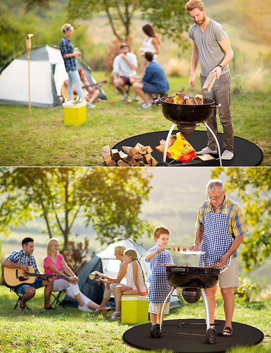 Vuurvaste onderlegger, 152 cm, opvouwbare ronde grillonderlegger van ...