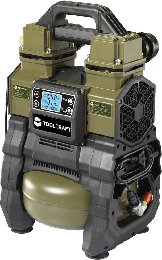 TOOLCRAFT DC1090M Pneumatische compressor 9 bar | bol