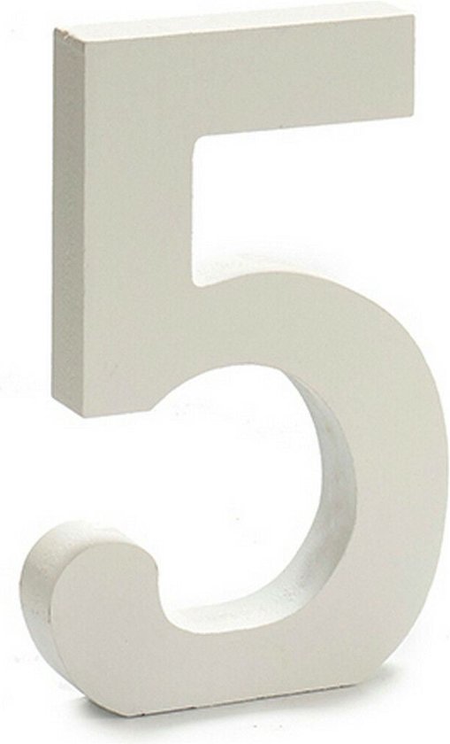 Cijfer 5 Hout Wit (1,8 x 21 x 17 cm) (12 Stuks) | bol.com