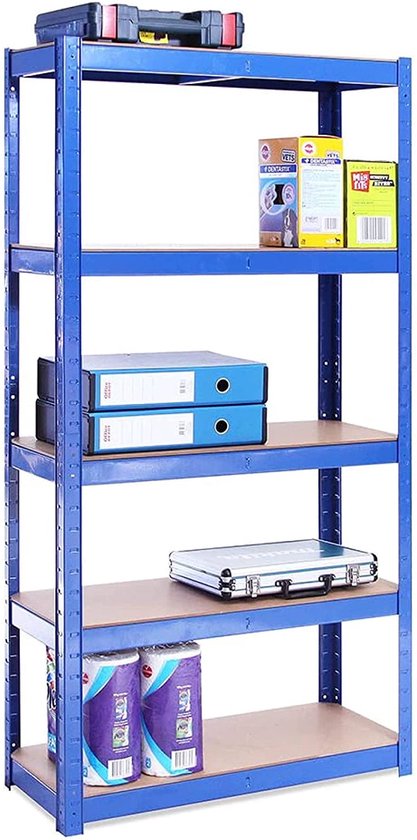 G-Rack® Zware plicht rekken, 1 blauwe opslagplank 5 vakken - 150 x 75 x ...