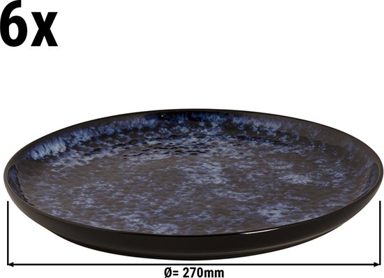 (6 stuks) BAMA BLUE - bord - Ø 27 cm - blauw | GGM Gastro | bol.com