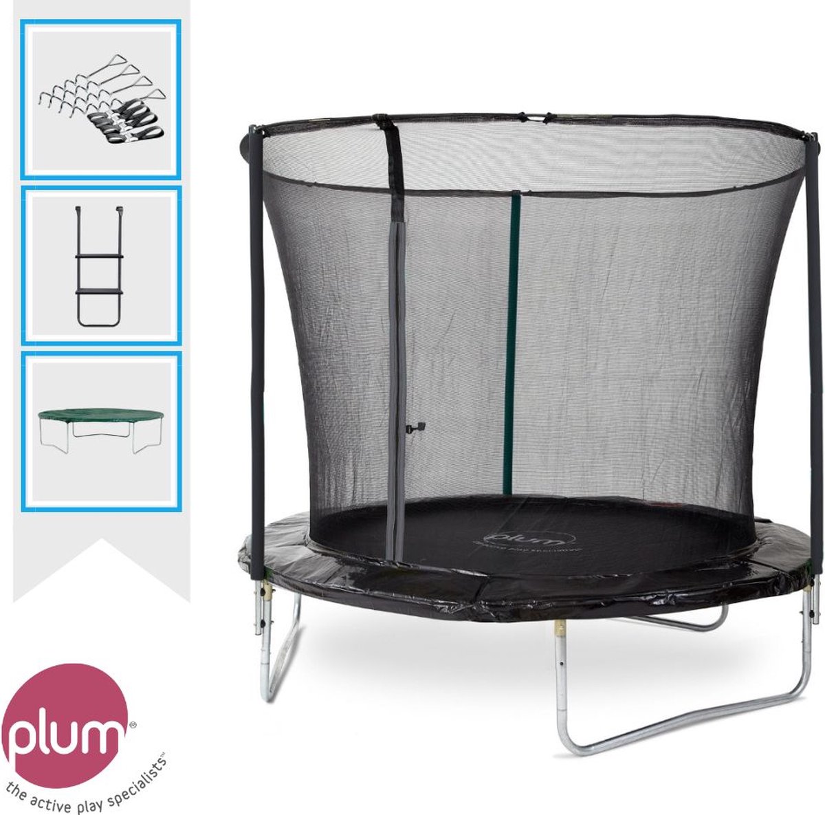 Plum Fun Trampoline met veiligheidsnet - Zwart - 244 cm - inclusief ...