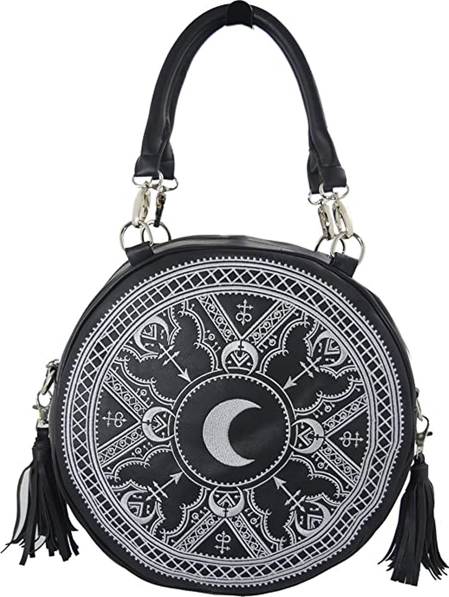 Restyle - Gothic Henna Handtas met Maanborduurwerk & Kwastjes - (bxhxd ...