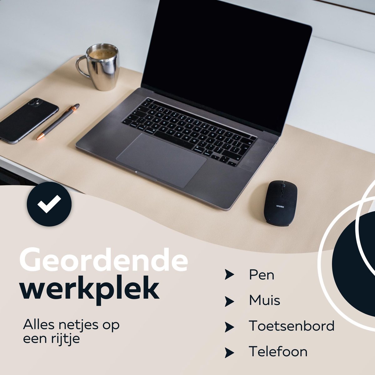 WURK Professionele Bureau Onderlegger Kunstleer - Bureau Organizer ...