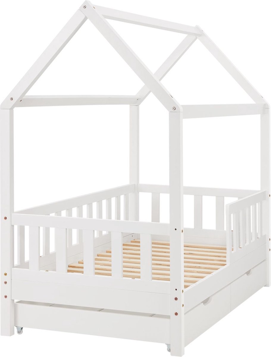 Kinderbed Marli - 80 x 160 cm - Wit - Incl. bedlades | bol