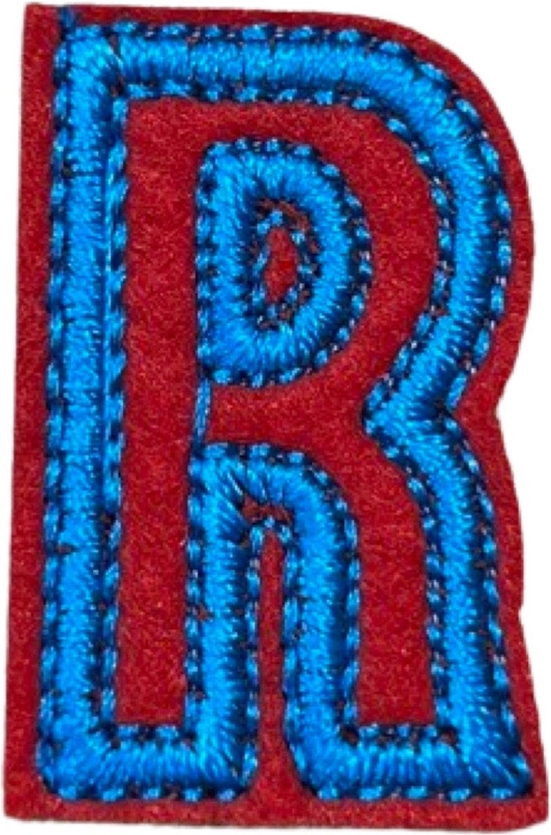 Alfabet Letter Strijk Embleem Patch Rood Blauw Letter R / 2 cm / 3.4 cm ...