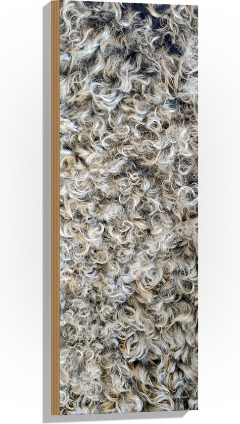 Hout - Bruine Vacht van Dier met Krullen - 30x90 cm - 9 mm dik - Foto ...