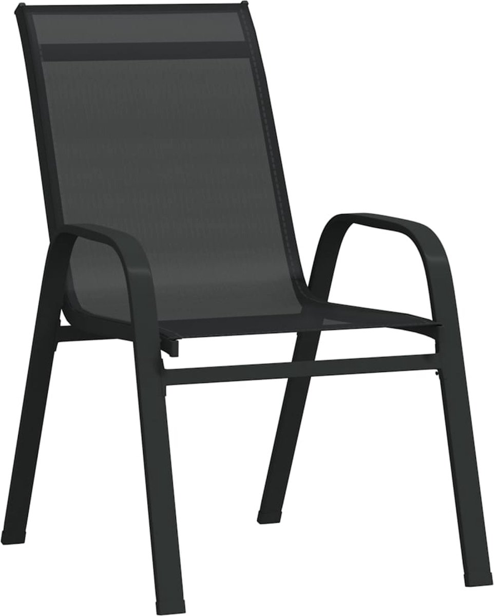 ModernLife' - Tuinstoelen stapelbaar 4 st textileen stof zwart | bol.com