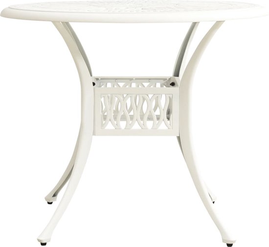 LuxeLivin' - Tuintafel 90x90x74 cm gietaluminium wit | bol.com