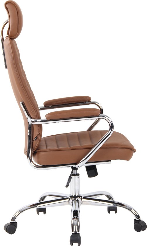 Bureaustoel Silvia - echt leer - Bruin - Ergonomisch - 50x45x128cm ...