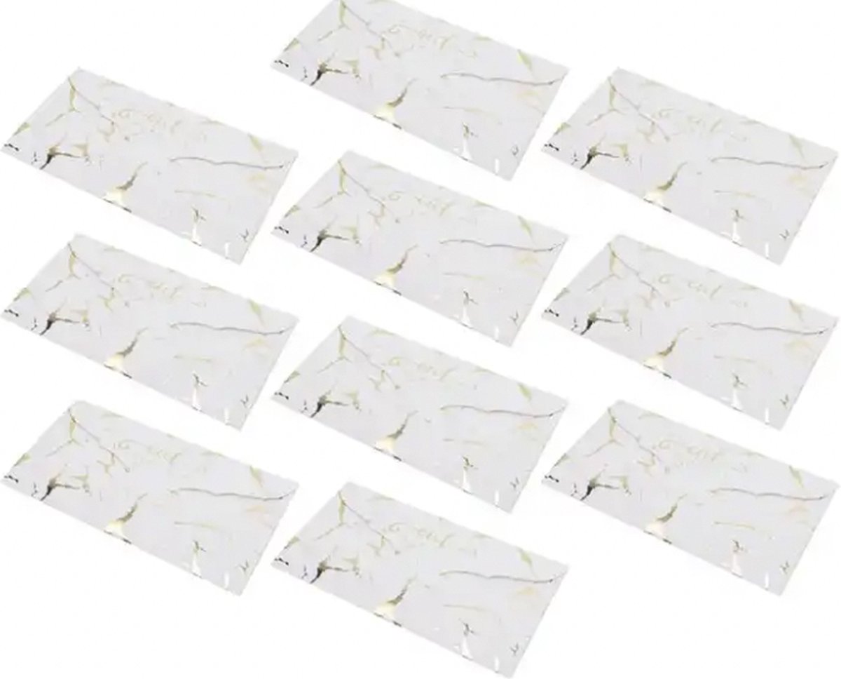 WD -10 stuks EID MUBARAK - geld envelop - marmer - goud - wit - eid al ...