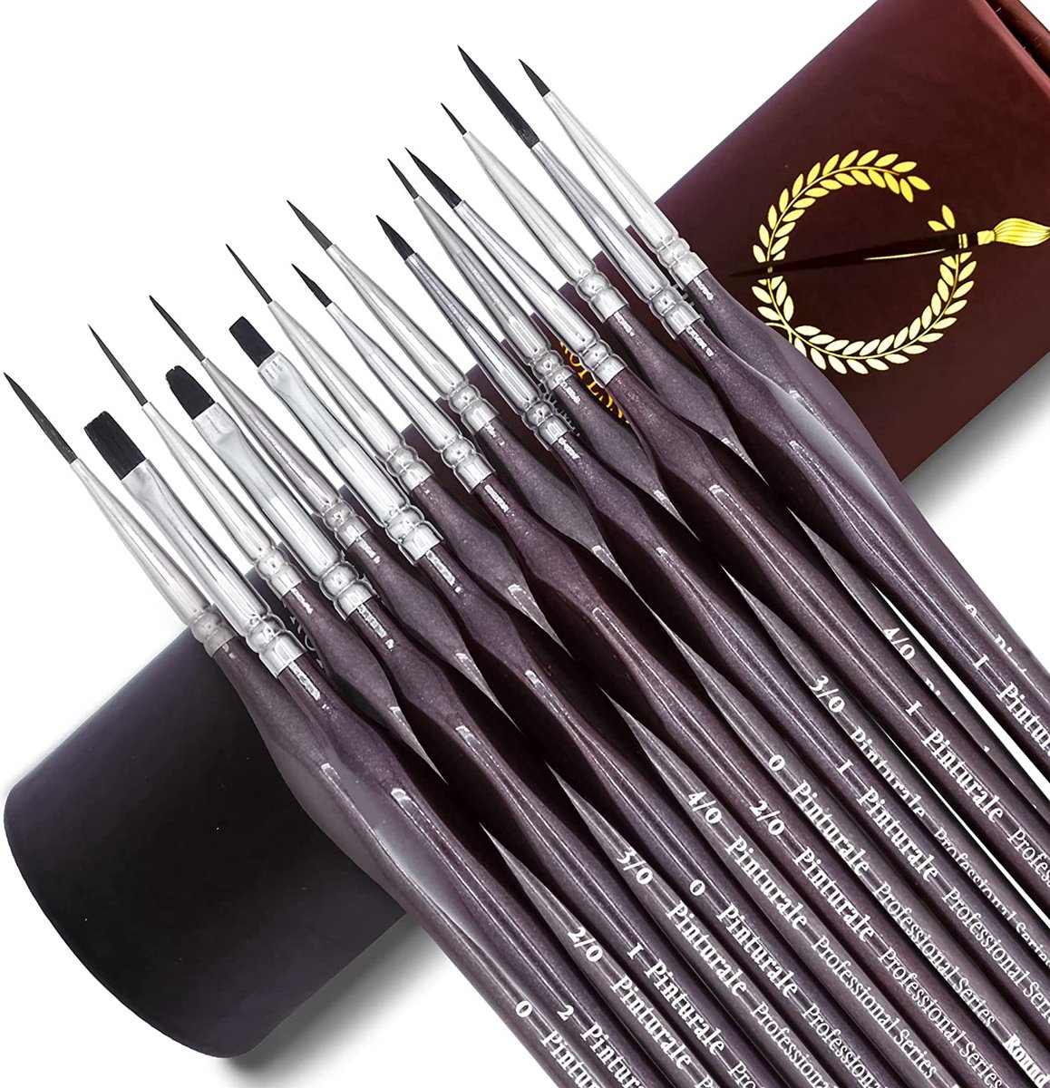 Fijne penselenset - 15-delige gedetailleerde fijne schilderpenselenset ...