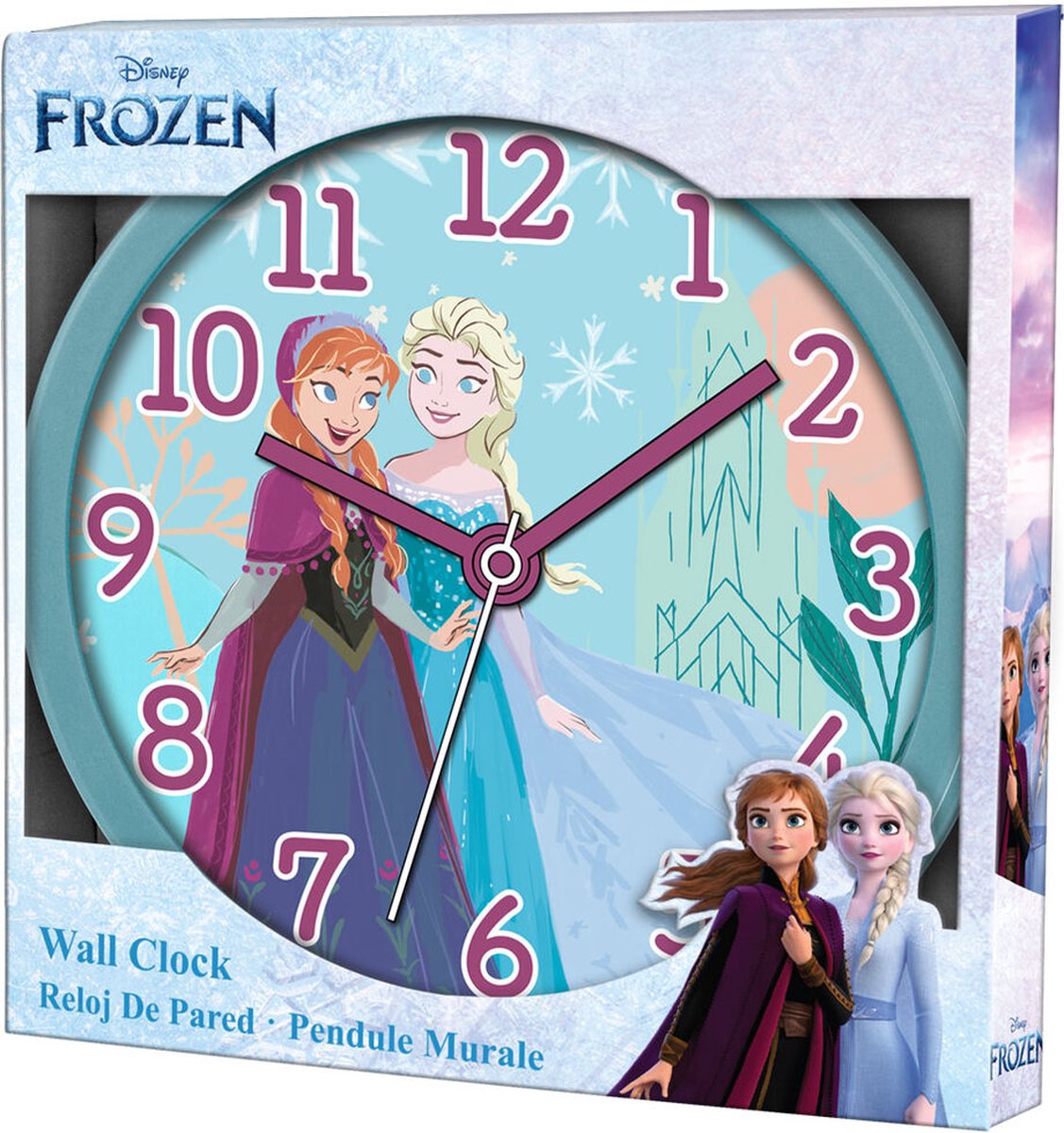 Frozen Disney Wandklok - Rond - 25 CM - Anna & Elsa | bol.com