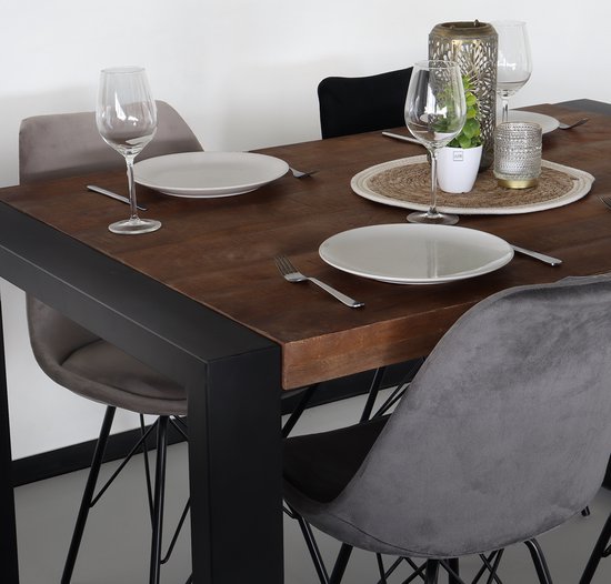 Eettafel rechthoekig mangohout Jonas 140cm duurzaam mango tafel ...