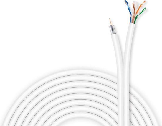 Kopp Combikabel UTP/Coax - Cat6 - 4G geschikt - 20 meter - Wit | bol.com