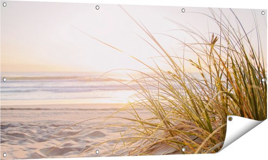Gards Tuinposter Strand en Duinen tijdens Zonsondergang - 140x70 cm - Tuindoek -... | bol