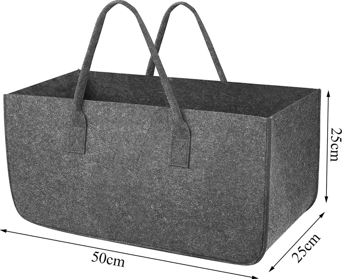 2 stuks vilten tassen voor haardhout boodschappentas houten mand vilten ...