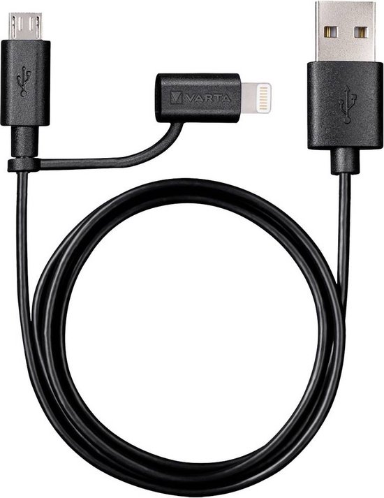 Varta USB-kabel USB-A stekker, Apple Lightning stekker, USB-micro-B ...