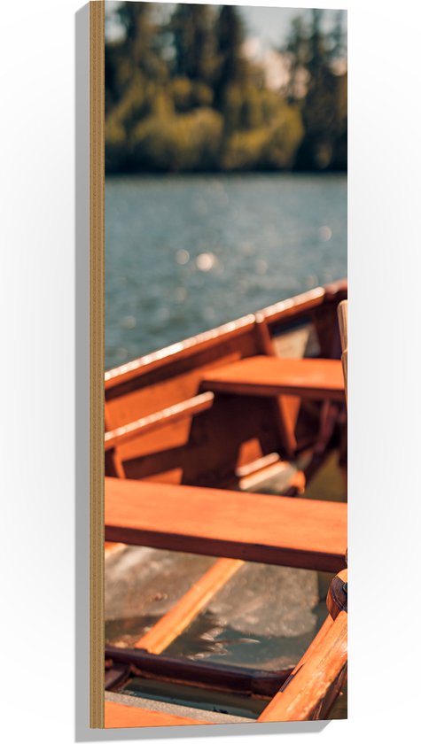 Hout - Uiteinde van Houten Boot op het Water - 30x90 cm - 9 mm dik ...